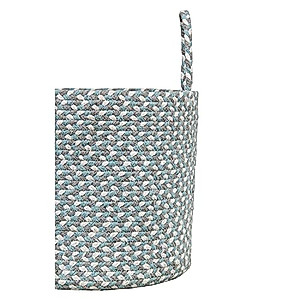 Super Area Rugs Farmhouse Plant Basket/Planter Multi Purpose Open Top Bin with Handles, Cotton Rope Basket, 8-inch, 10-inch and 12-inch Teal, White, Gray