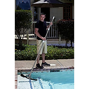 Poolmaster 21305 Commercial 3-Piece Adjustable Aluminum Telescopic Swimming Pool Pole, 15-Foot Extended, Three construction-1inch 8 inch X 1 1/4 inch Diameter, Silver