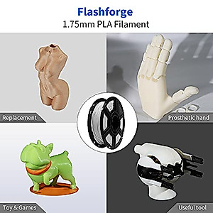 Flashforge PLA Filament 1.75mm, 3D Printer Filaments 0.5kg Spool-Dimensional Accuracy +/- 0.02mm for Adventurer 3 Series (White)