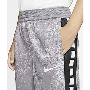 Nike Boy's Dri Fit Elite Basketball Shorts Big Kids Grade School (Gunsmoke/Black/White, Medium)