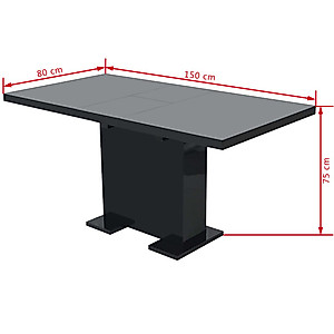 Extendable Dining Table,Modern Cocktail Table,Rectangle Conference Table,Easy to Assemble,Great for a Living Room, Den, Office Room, and Family Room, High Gloss Black