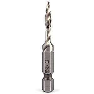 1/4'' HSS Hex Shank Drill, M4 Combination Drill and Tap Bit Screw for Tapping in Wood Plastic and AluminumBit Tool for Drilling, Tapping, and Countersinking