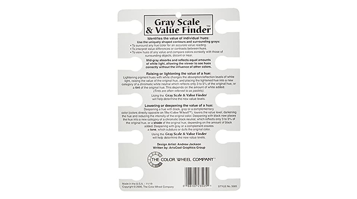 Color Wheel Gray Scale & Value Finder for Artists and Students