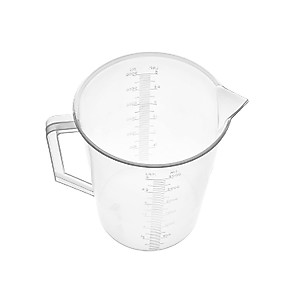 Heyiarbeit Measuring Cup 3000ml PP Plastic Graduated Beaker Transparent for Lab Kitchen Liquids 1pcs