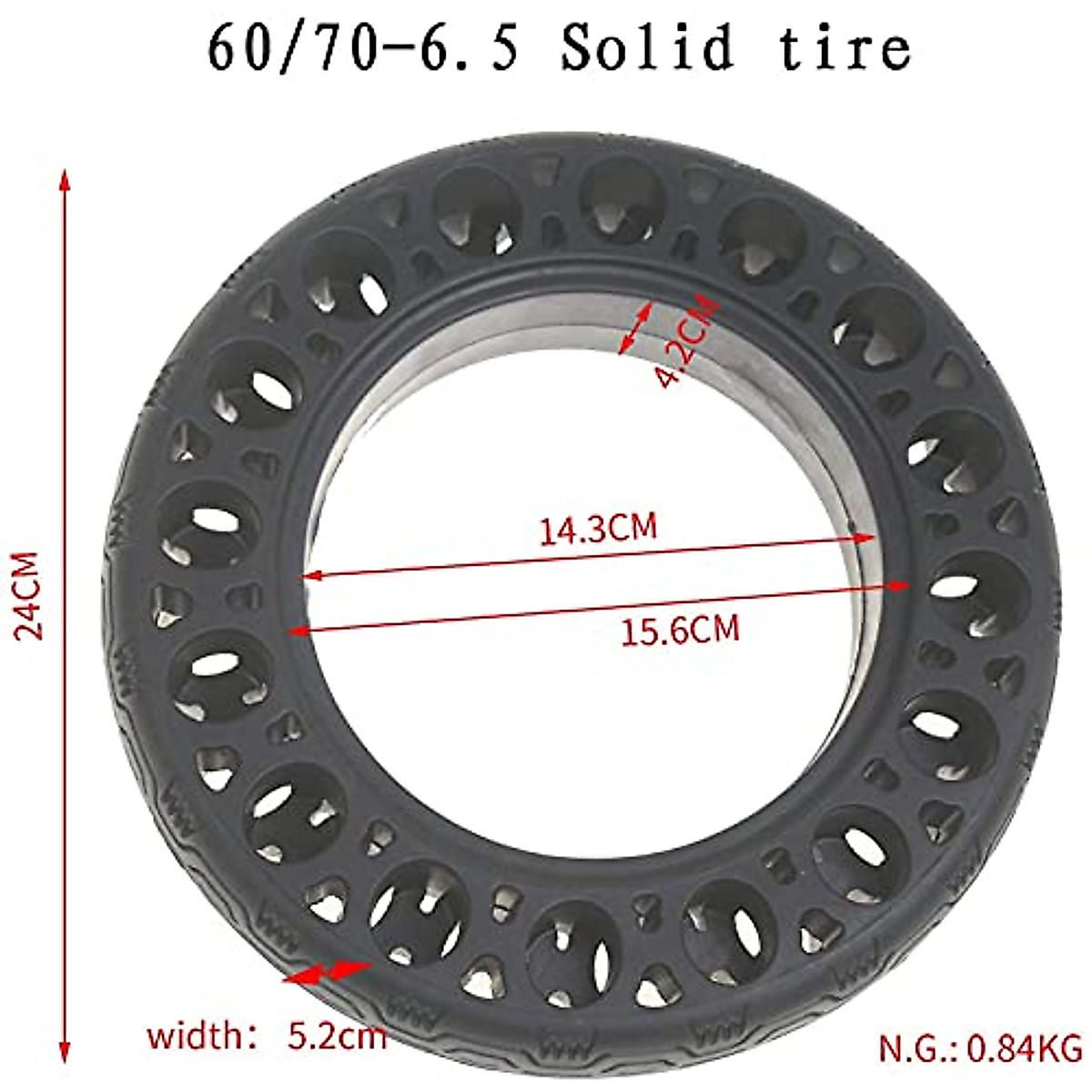 YBang Solid Tire 60/70-6.5 for Ninebot Segway Max G30 Electric Scooter 10 inch Spare Honeycomb Tire Explosion Proof (2 pcs)