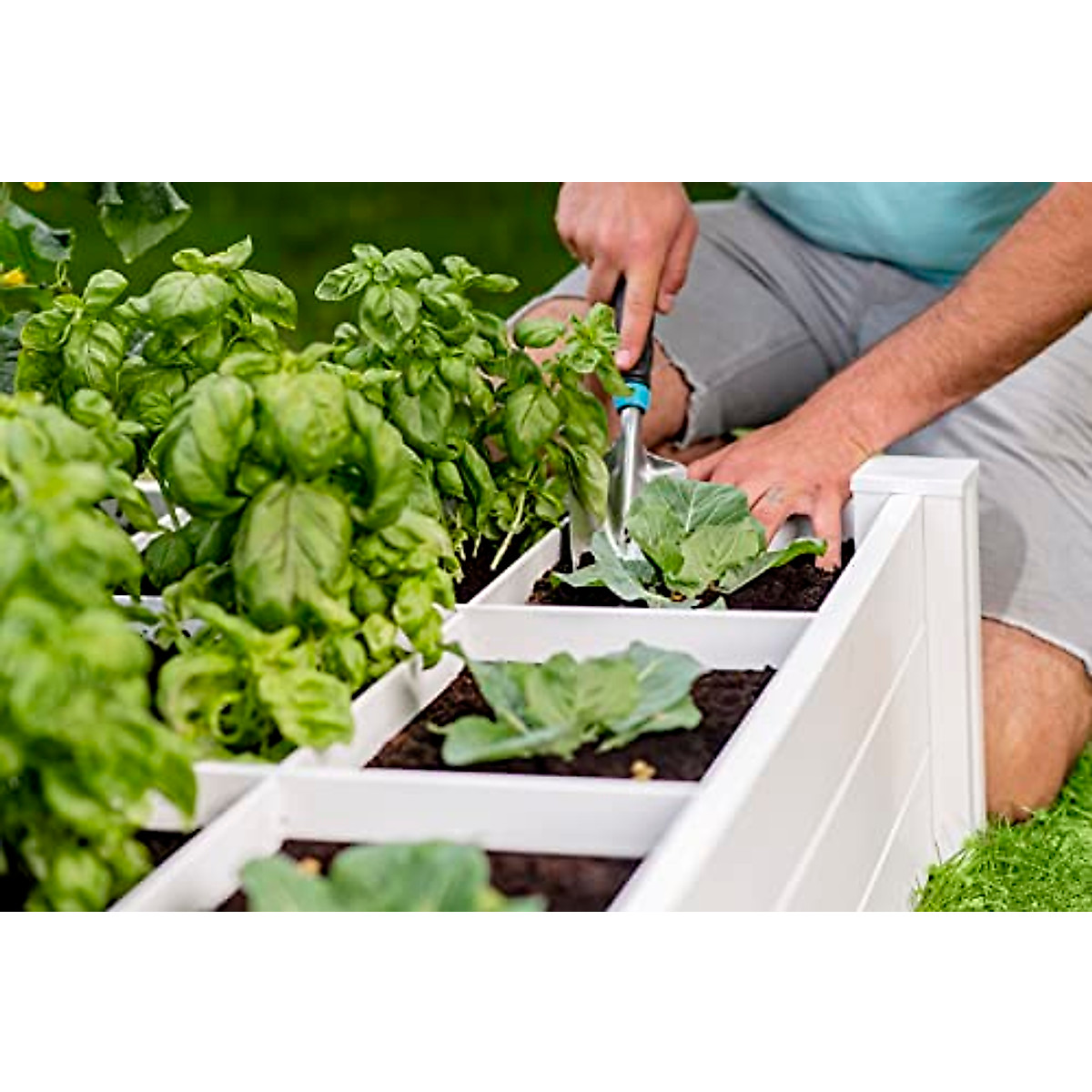 Vita VT17104 48in x 7.5in GRO Grid Garden Bed, 7.38" H, White
