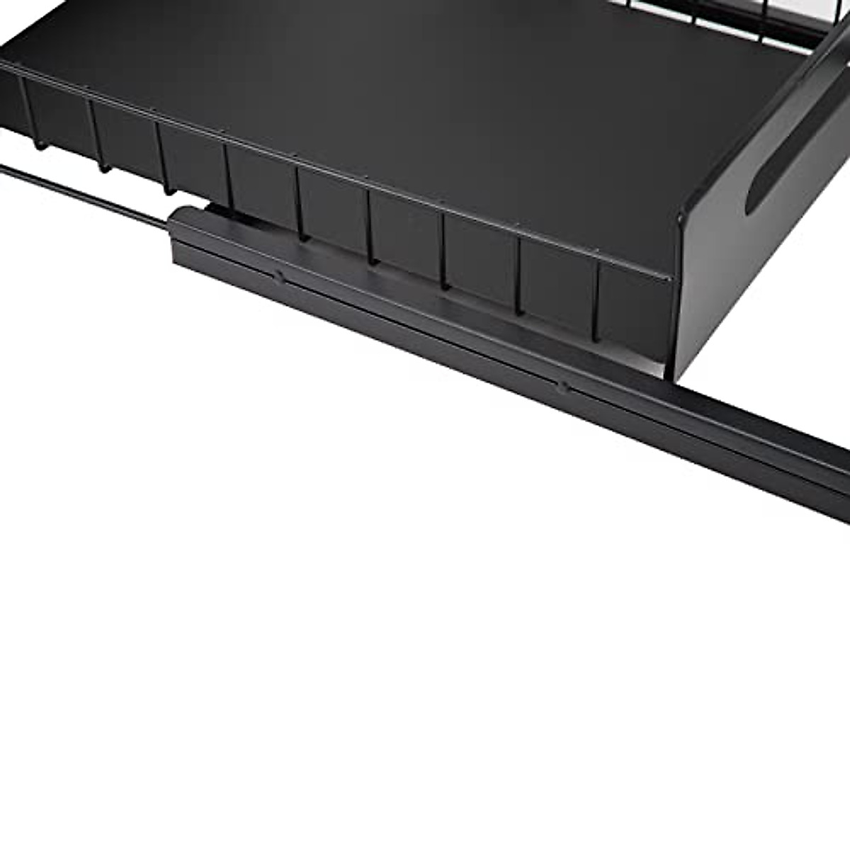 HEITIGN L Shape Under Sink Organizers Cabinet Pull Out Drawer 2 Tier Slide Out Cabinet Undersink Organizers Kitchen L Shape Under Sink Organizers 2 Tier Load Capacity 50lbs Multi Use