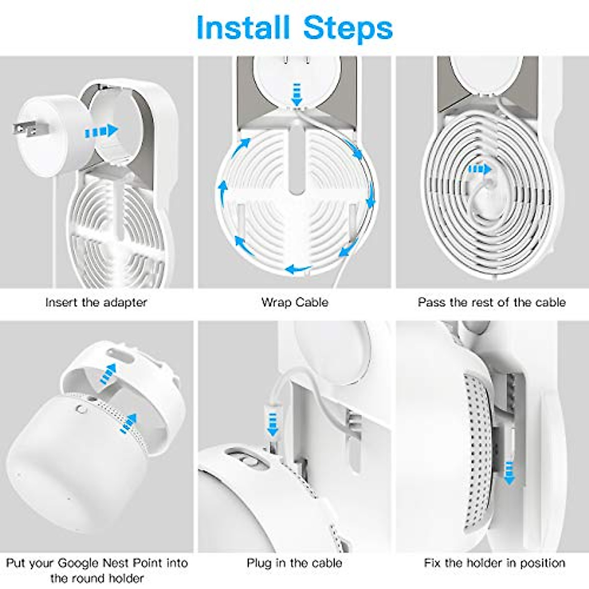 VOMENC 【3Pack Outlet Holder Only for Google Nest WiFi Point, No Tools Required and No Cord Clutter Easy Moved Holder Bracket Compatible with Google Nest WiFi Point (3PACK)