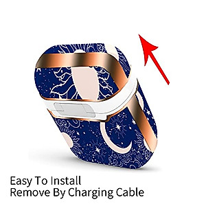 Berkin Arts Compatible with AirPods 1st Generation, AirPods 2nd Generation Cute Cover Protective Hard Case with Keychain with Sun Crescent Stars Funny Stylish Night Sky Fortune Telling