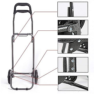 Shopping Trolley on Wheels Multi Function Shopping Cart Travel Elderly Cart Collapsible Portable Cart Luggage Cart Lever Car Trolley Storage Hand Trucks,Light Brown ,