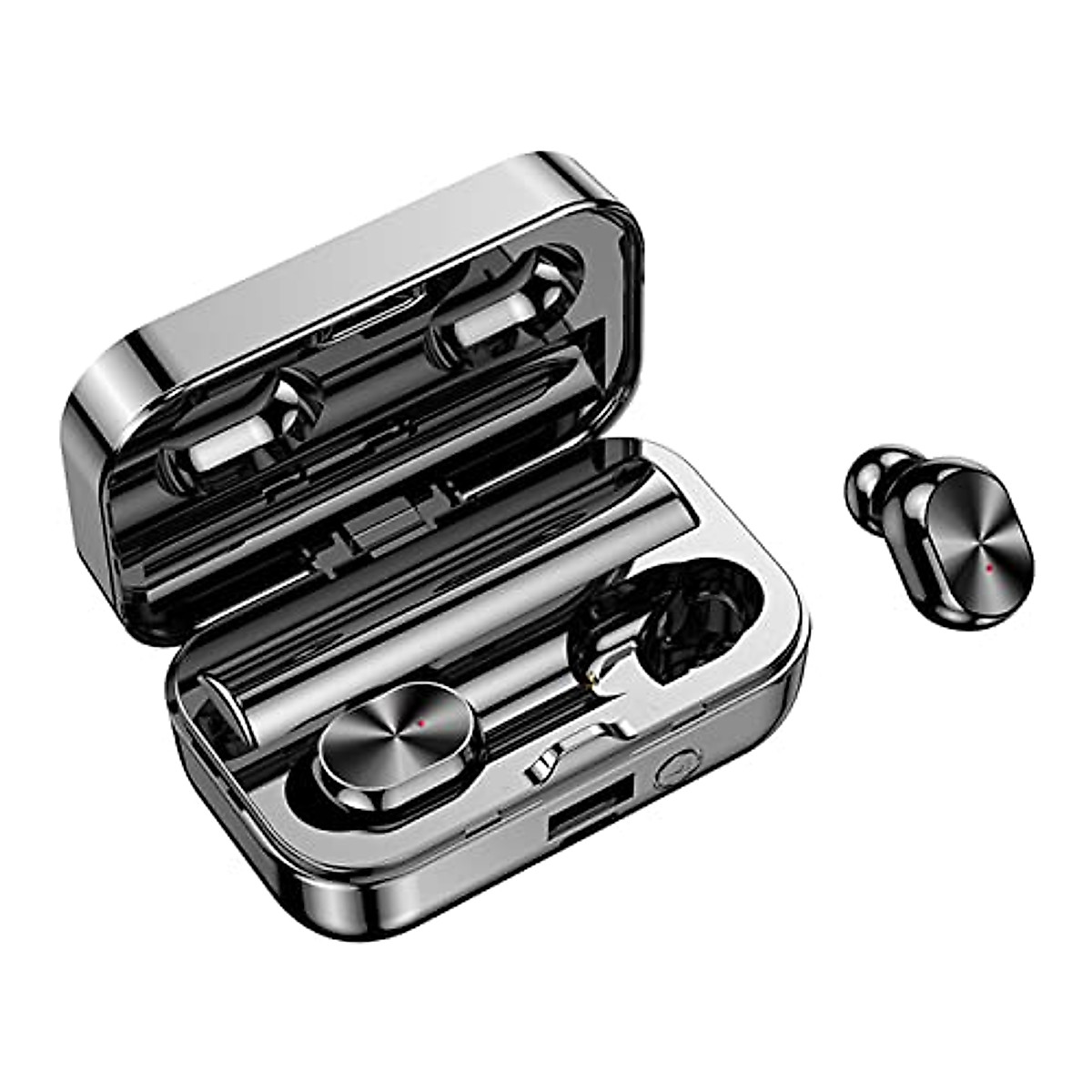 Sports Waterproof Headphones - Digital Power Display Blueto_oth Headset Mini Private Mode Binaural in-Ear Wireless Noise Cancellation Headset