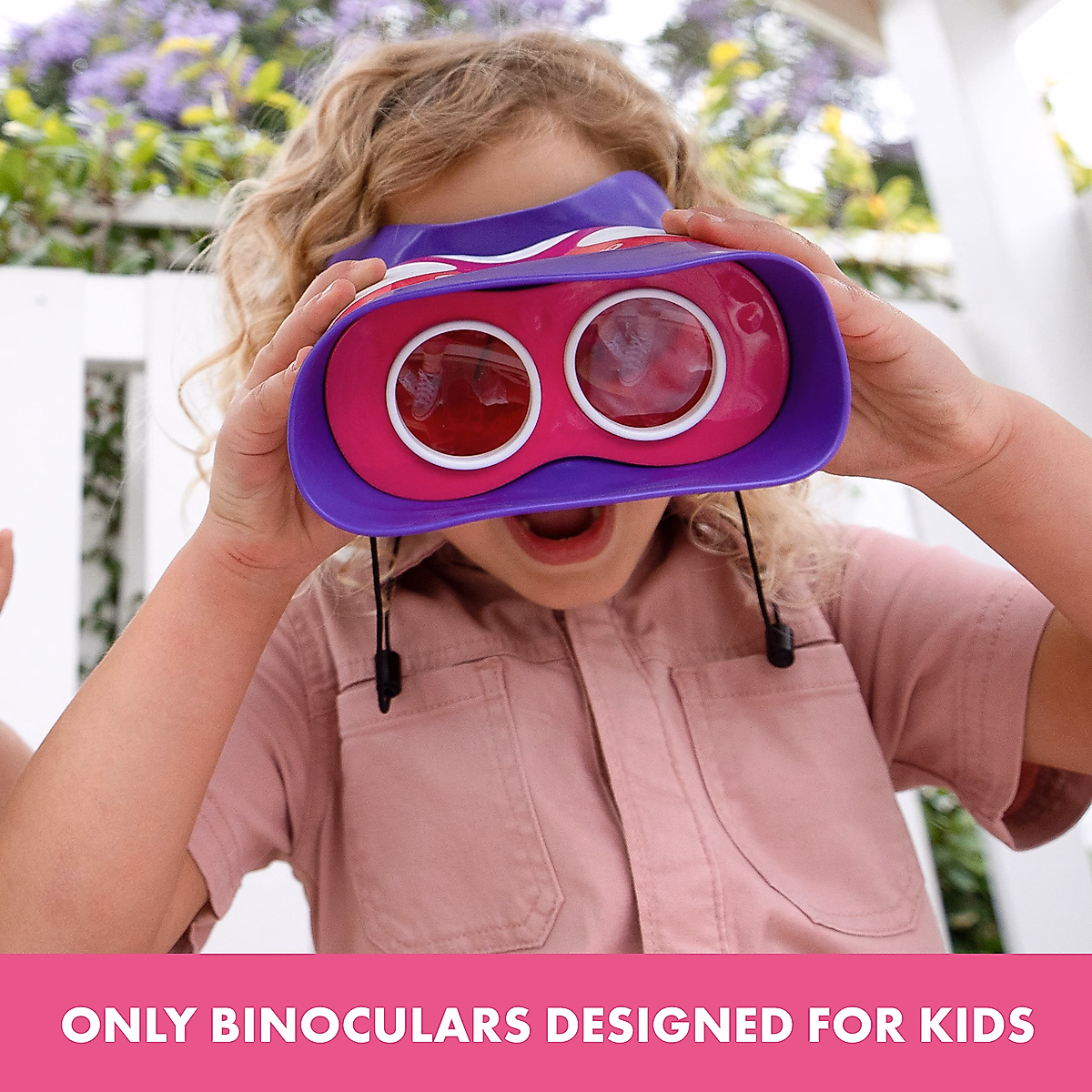 Educational Insights GeoSafari Jr. Kidnoculars Pink Binoculars For Toddlers & Kids, Gift for Toddlers Ages 3+