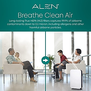 Alen Air Filter FL40-H VOC/Smoke Replacement HEPA Filter for BreatheSmart 45i & Flex Air Purifier-Captures Allergens & Mold + VOCs & Smoke (1 Filter)