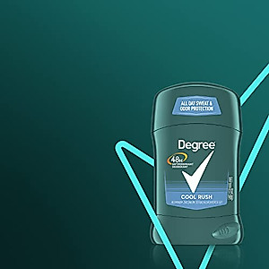 Degree Men Original Protection Antiperspirant Deodorant Cool Rush Pack of 12 48-Hour Sweat & Odor Protection Antiperspirant For Men 1.7 oz