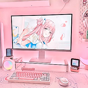 Divoom Ditoo-Bluetooth-Speaker & Planet-9 Mood-Lamp Gaming Desk Decoration Set with Kawaii and Cute Style RGB LED for Girls