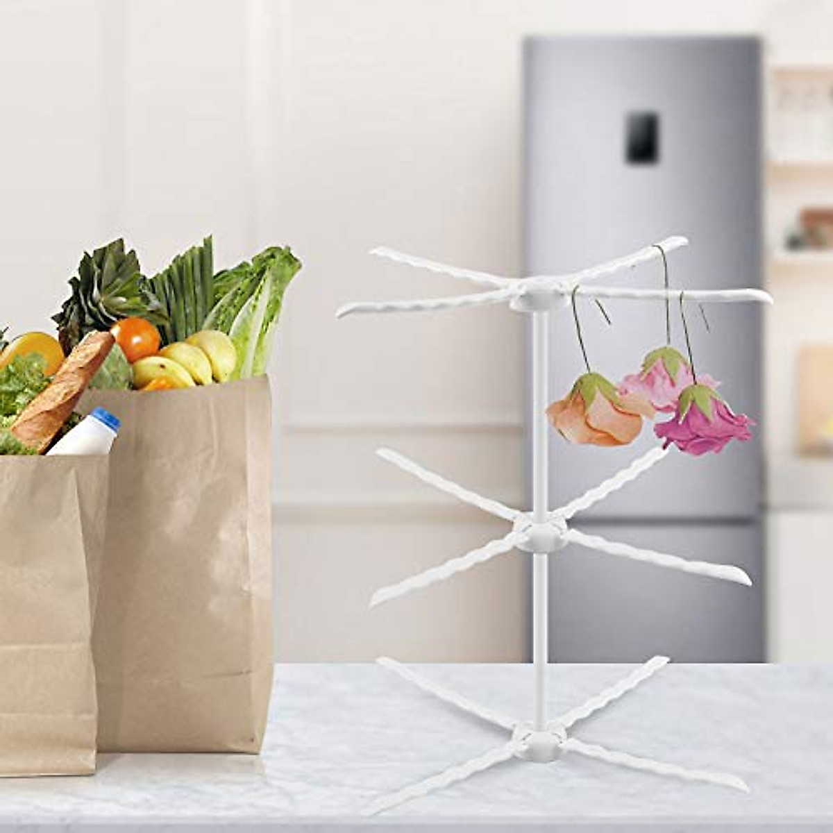 TOPINCN Plastic Pasta Drying Rack Collapsible Household Noodle Dryer Rack Hanging Fondant Gum Paste Flower Drying Rack Air Dry Stand Cake Decorating Tool