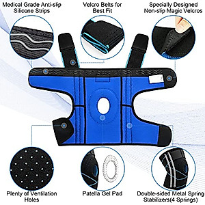 NEENCA Knee Braces for Knee Pain Men & Women, Adjustable Knee Support with Patella Gel Pad & Side Stabilizers, Medical Knee Wrap for Arthritis, Meniscus Tear, ACL, Pain Relief, Running, Sports. ACE-54