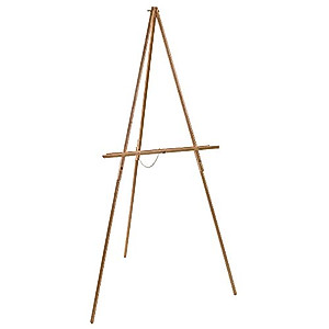 U.S. Art Supply 64" High Torrey Wooden A-Frame Tripod Studio Artist Floor Easel - Adjustable Tray Height, Holds 40" Canvas - Wood Display Holder Stand for Paintings, Drawings, Framed Photos, Signs