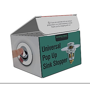 Universal Bathroom Sink Drain Stopper Replacement - Stainless Steel Drain Cover, with Brass Bullet Core, Drain Hair Catcher, Sleek Design, Drain Stopper, Push - Pop-Up Type