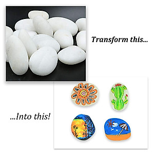 White River Rocks for Painting – 20 Big Rocks, 2” - 3.5” Inch Flat Smooth Stones, about 6 LB. of Craft Rocks for Rock Painting, Kindness Stones, Painting Rocks Supplies for Adults and Kids
