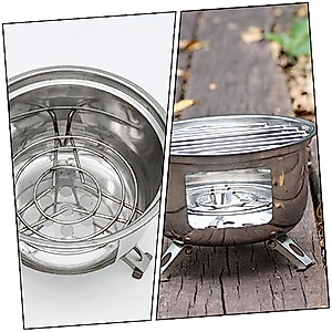 1 Set Grill Outdoor Grill Accessories Portable Burner Portable Charcoal Grill Backpacking Gas Stove Charcoal Grill Smoker Charcoal Bbq Grill Stove Round Barbecue Stove Bbq Stove