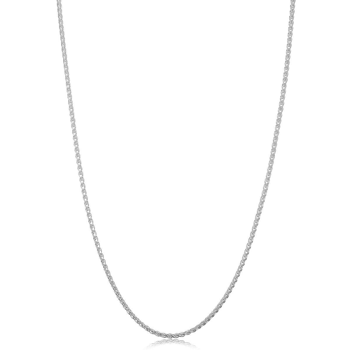 Kooljewelry Sterling Silver Round Wheat Chain Necklace (1.5 mm, 20 inch)