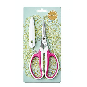 Beaditive Multipurpose Craft Scissors - High-Leverage with Sharp Carbon Steel Blades - Ergonomic Sewing Scissors for Heavy Duty Projects - Office, Scrapbook, Leather Scissors