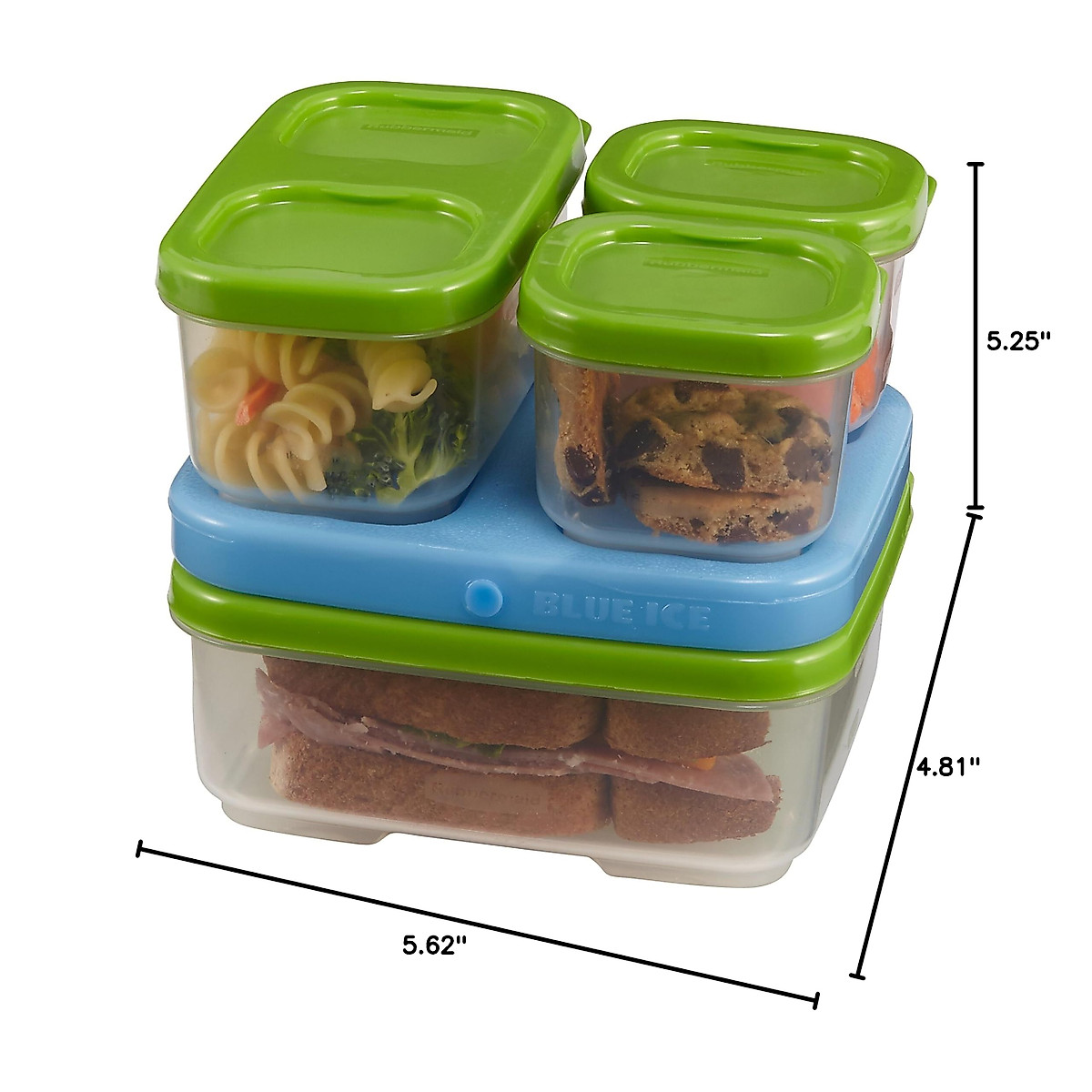 Rubbermaid LunchBlox Side Container, Green, Pack of 2