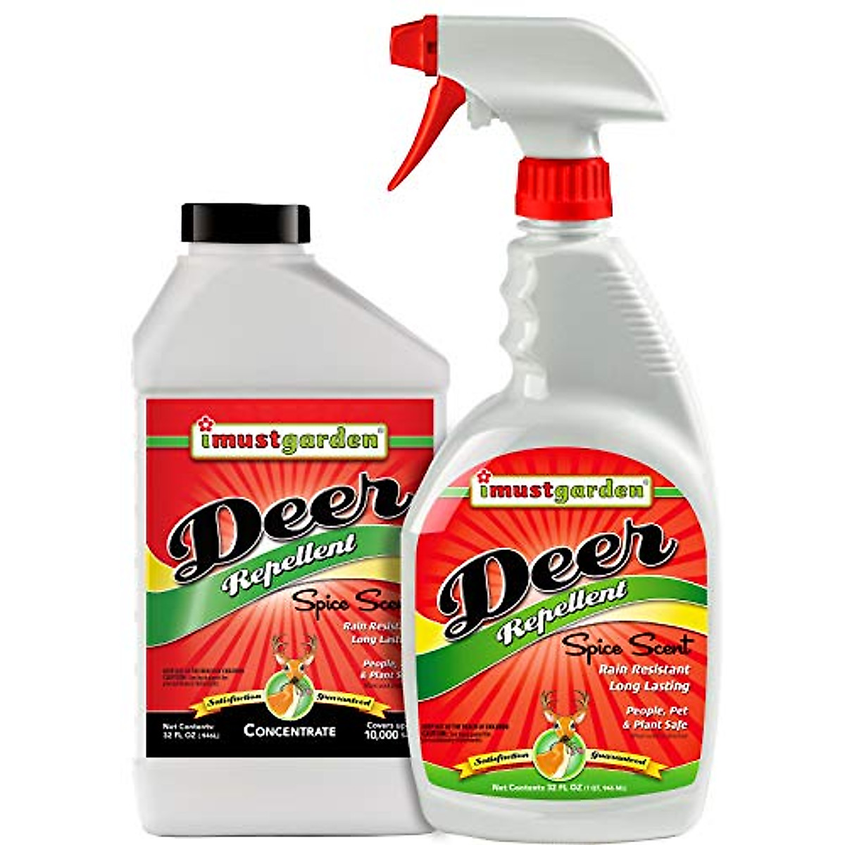 I Must Garden Deer Repellent Special [32oz Concentrate + 32oz Ready-to-Use Spray] - Natural Spice Scent