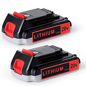 orstaimer 2Packs 3.0Ah 20v Compatible with Black and Decker 20V Lithium Battery LB20 LBX20 LBXR2020-OPE LBXR20B-2 LB2X4020 LST220 Battery