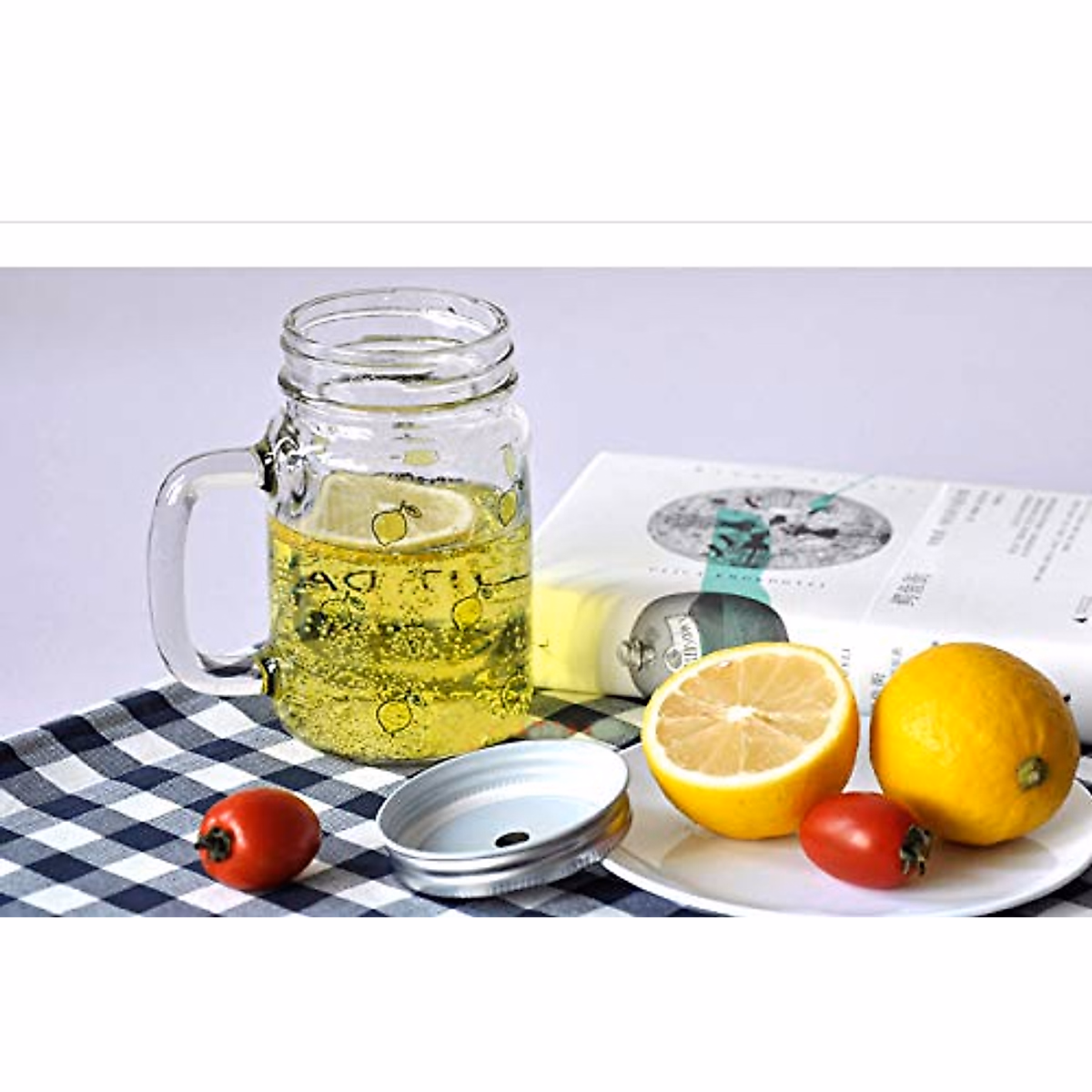 Mason Blank Sublimation transparent clear glass Jar Mugs 430ml with glass handles and straw drinking heat dye transfer 2 pieces