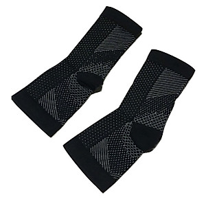 BcurbSox Ankle Sleeve Plantar Fasciitis for Men Women Foot Heel Arch Support Ankle Compression Socks Reduce Swelling Joint Pain Injury Recovery Achilles Tendon (Black - 1 Pair, Small/Medium)