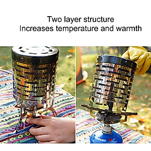 Fdit Camping Mini Heater, Camping Heating Stove Cover Portable Stainless Steel Camping Stove Accessories for Outdoor Winter Fall