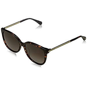 Kate Spade New York Women's Britton/G/S Square Sunglasses, Dark Havana/Brown Gradient, 55mm, 17mm