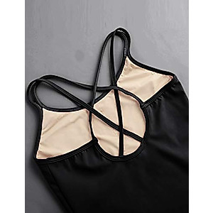 Cuulrite Ballet Leotards for Women with Bra, High Cut Camisole Nylon Dance Leotard/Aerial yoga Outfit, Grey