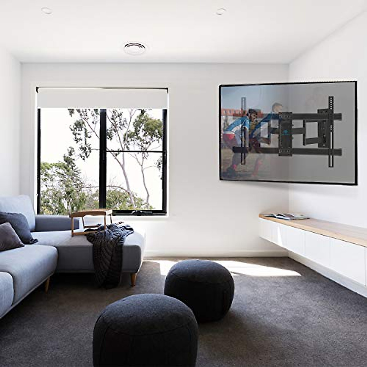 Corner TV Wall Mount Full Motion- Corner TV Bracket Fits 37-70 Inch LED, LCD 4K Flat Curved Screen TVs- Hold up to 99 lbs Max VESA 600x400 W/Tilt, Swivel and Level