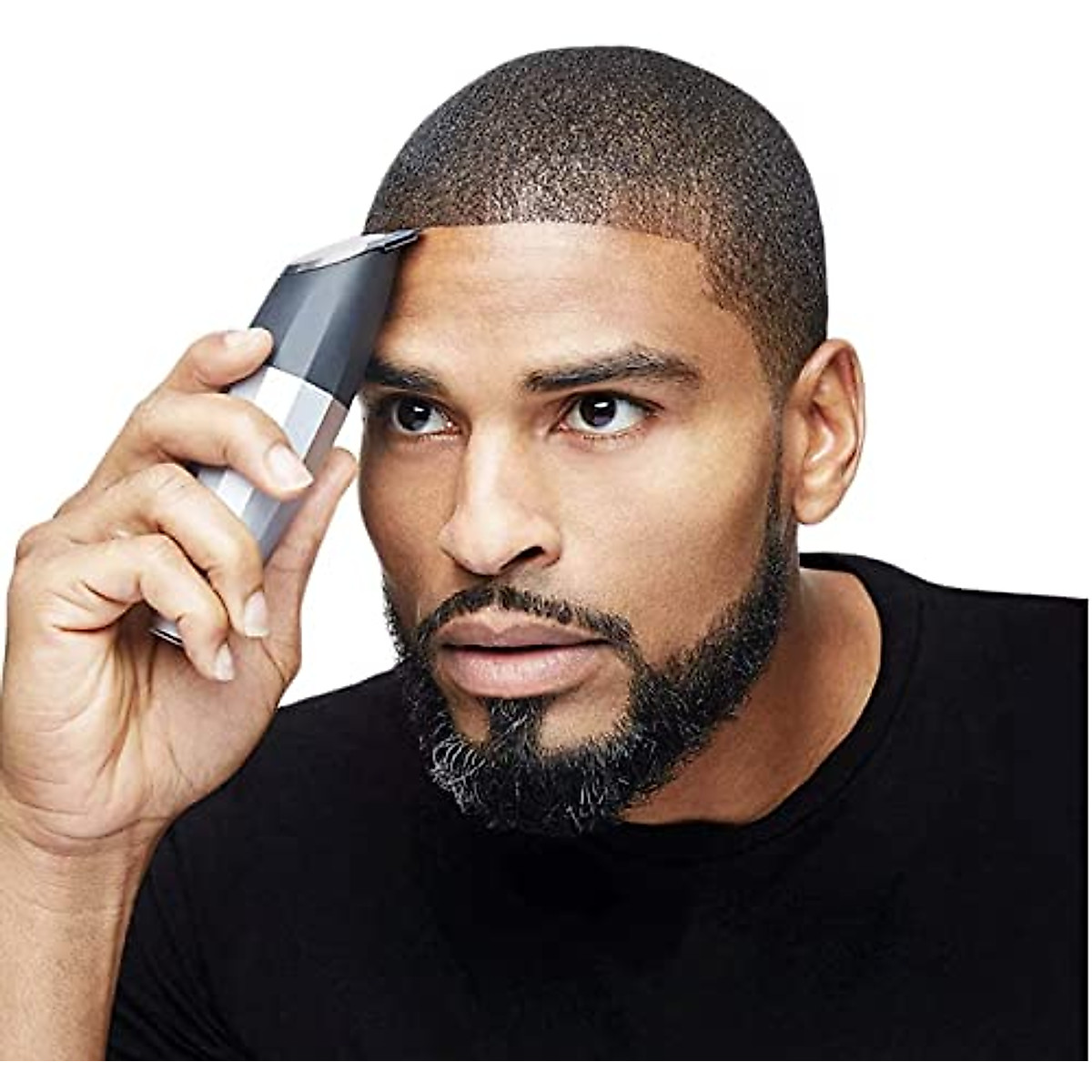 Bevel Beard Trimmer for Men - Black Edition Cordless Trimmer, 8 Hour Rechargeable Battery Life, Tool Free Adjustable Zero Gapped Blade, Barber Supplies, Mustache Trimmer