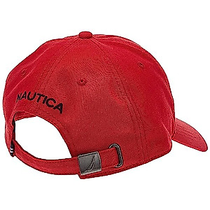 Nautica Men's Twill 6-Panel Cap,Deck Red,One Size
