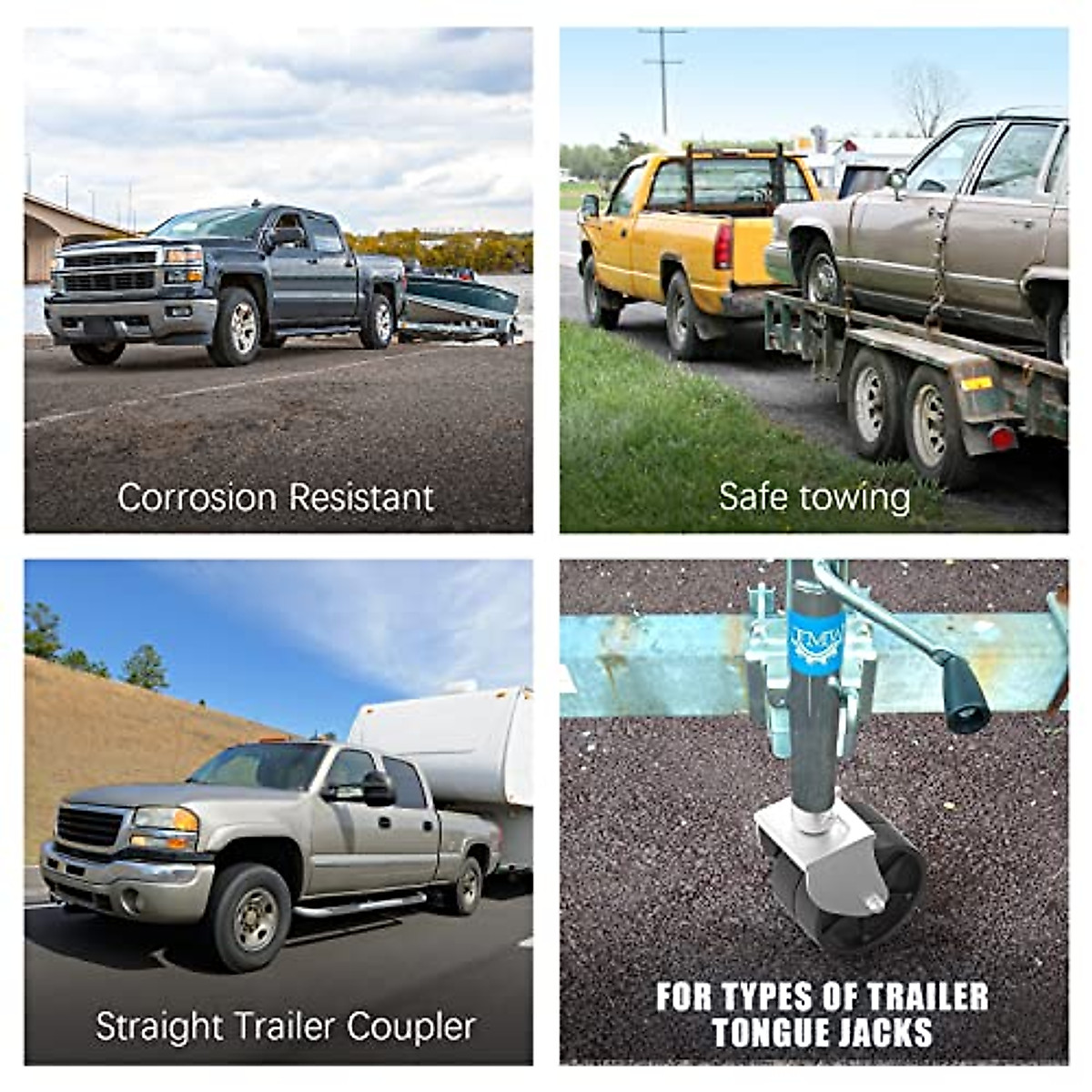 E-SDS Trailer Jack Wheel 2000 Lbs, Dual Wheel Jack Caster Wheel Replacement, 6" Swivel Trailer Tongue Jack Wheel with Pin Fits Any Jack, Boat, Hitch Camper Soft Ground Roll