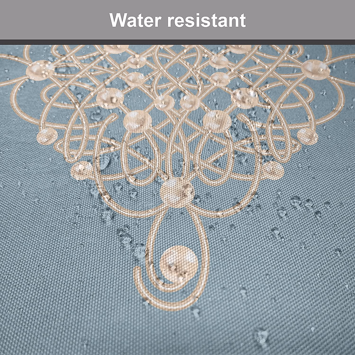 Ambesonne Pearls Chair Seating Cushion Set of 6, Abstract Swirled and Curved Lines Symmetrical Design Elements Vintage Royal, Anti-Slip Seat Padding for Kitchen & Patio, 16"x16", Pale Slate Blue Tan