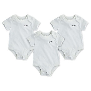 Nike Swoosh Three-Piece Infant Baby Bodysuit Set Newborn, White (Newborn, White)