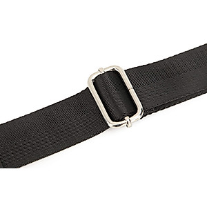 lola mae Wide Shoulder Strap Replacement Adjustable, Removable Guitar Style Multicolor Canvas Crossbody Strap for Handbags (Black-Silver hardware AS148)