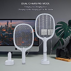 imirror Bug Zapper Racket, 2 in 1 Rechargeable Electric Fly Swatter Mosquito Zapper Swatter