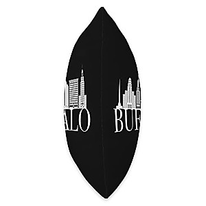 US United States City Skylines Silhouette Outline Buffalo New York USA City Skyline Silhouette Outline Sketch Throw Pillow, 18x18, Multicolor