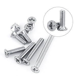 100Pcs/Bag M3 Machine Screws,9Types M3 Flat Head Stainless Steel SS304 Machine Countersunk Screw Bolt Fastener(M3x8)