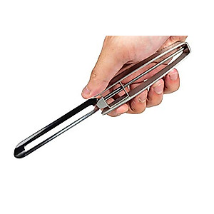 Seki Japan Long Vegetable Peeler, stainless steel blade with plasctic safety cover