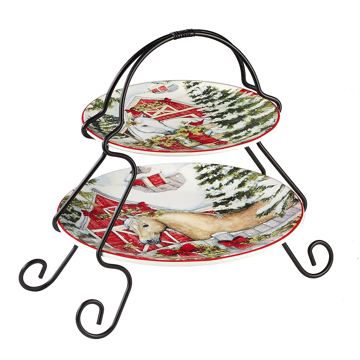 Certified International Homestead Christmas 2-Tier Server, Multicolor