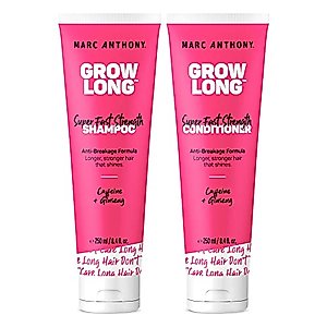 Marc Anthony Shampoo and Conditioner Gift Set, Grow Long Biotin - Anti-Frizz Deep Conditioner For Split Ends & Breakage - Vitamin E, Caffeine & Ginseng for Curly, Dry & Damaged Hair