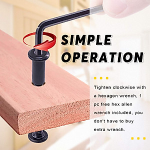 Swpeet 25Pcs M6x30mm Carbon Steel Black Hex Drive Socket Cap Bolts Barrel Nuts Assortment Kit with 1Pcs Allen Wrench, Screw Post Fit for Furniture Countsunk Belt Buckle Leather Binding Bolts