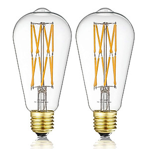 Leools Vintage LED Edison Bulb Dimmable 10W Led Filament Light Bulbs,1200 Lumen,4000K Neutral White,100 Watt Equivalent,E26 Medium Base Decorative Antique Lamp for Home 2Pack.(White)
